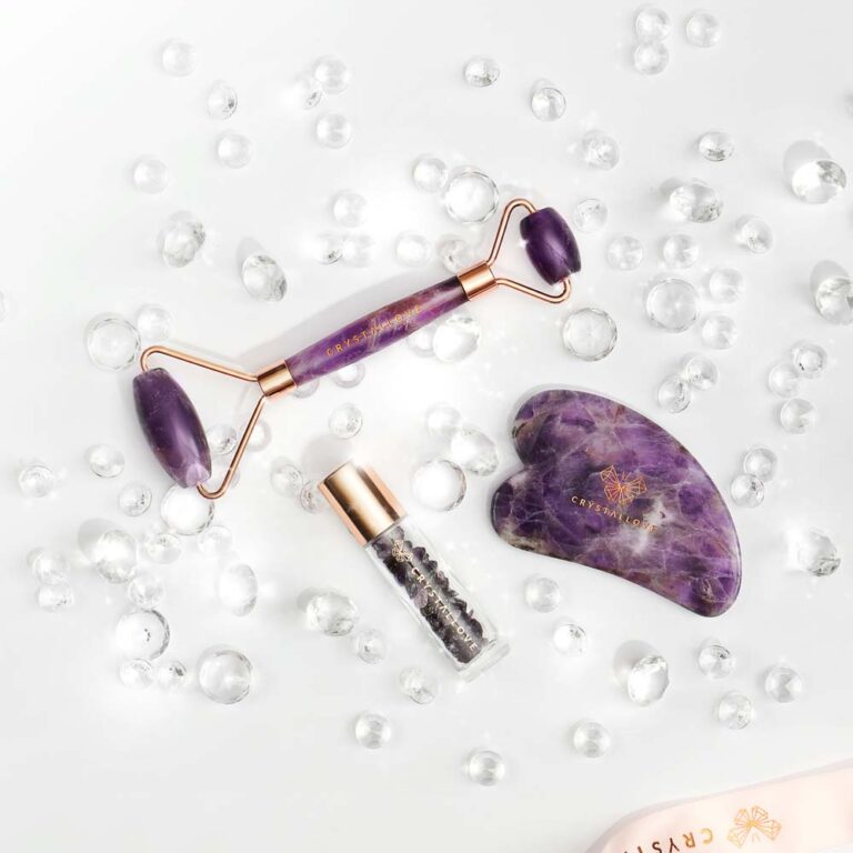 Masażer do twarzy z ametystu | Roller do masażu CRYSTALLOVE