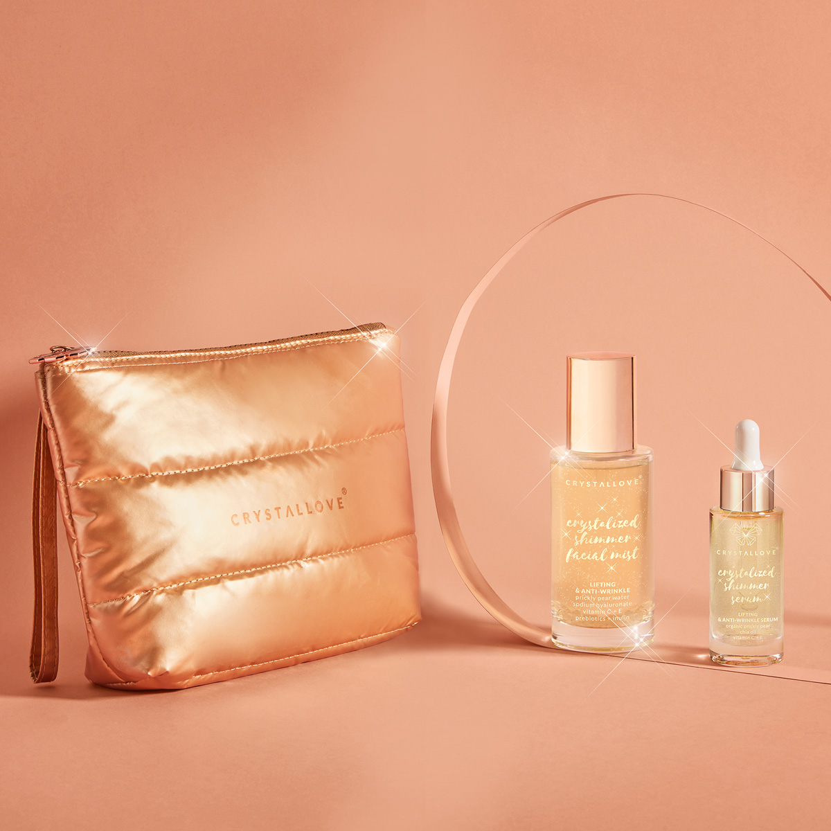 CRYSTALLOVE Clear Quartz Skincare Duo – serum + mgiełka z kryształem ...